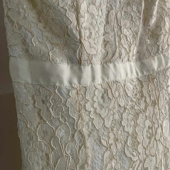 Lulus | Dresses | Lulus Zenith Cream Lace Maxi Wedding Dress Cross ...